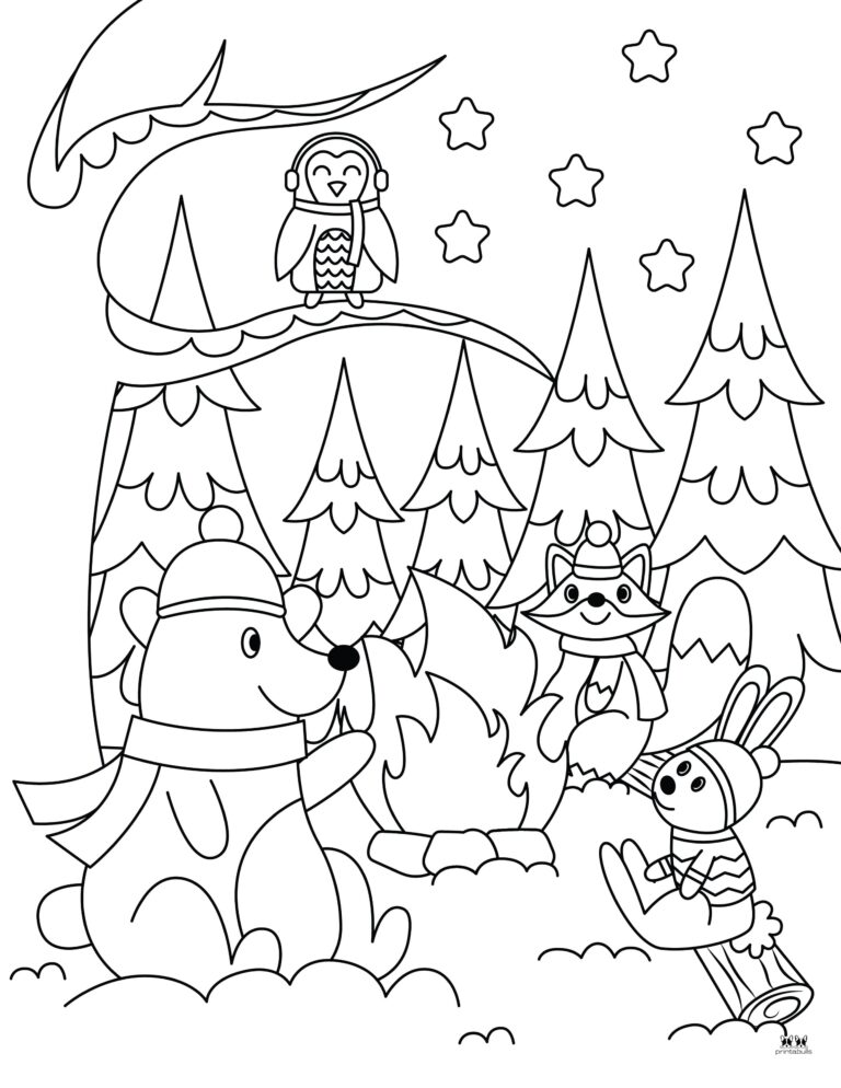 Winter Coloring Pages - 50 FREE Pages | Printabulls