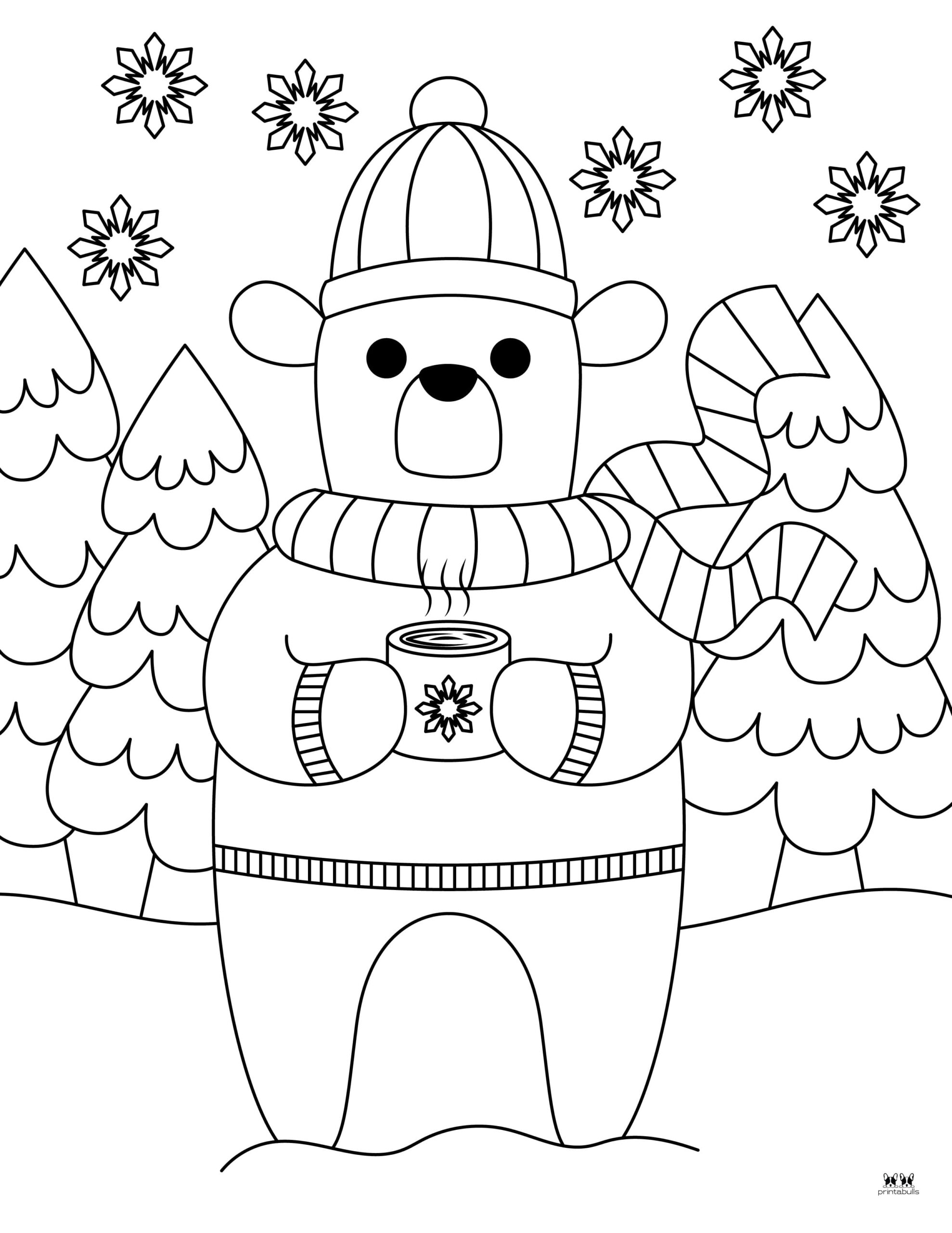 Winter Coloring Pages - 50 FREE Pages | Printabulls