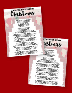 Twas The Night Before Christmas Printables | Printabulls