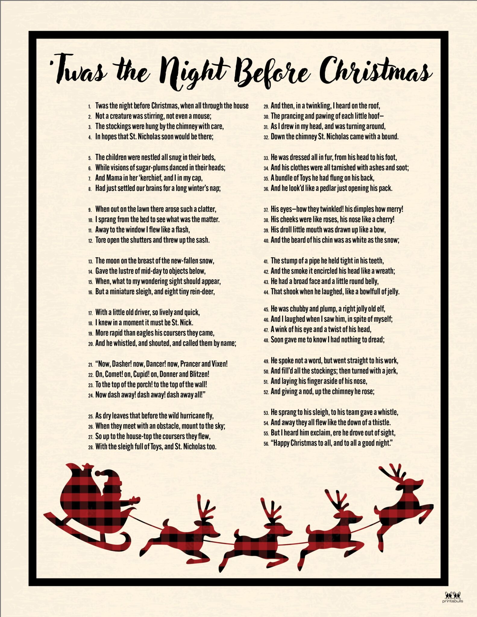 Twas The Night Before Christmas Printables | Printabulls