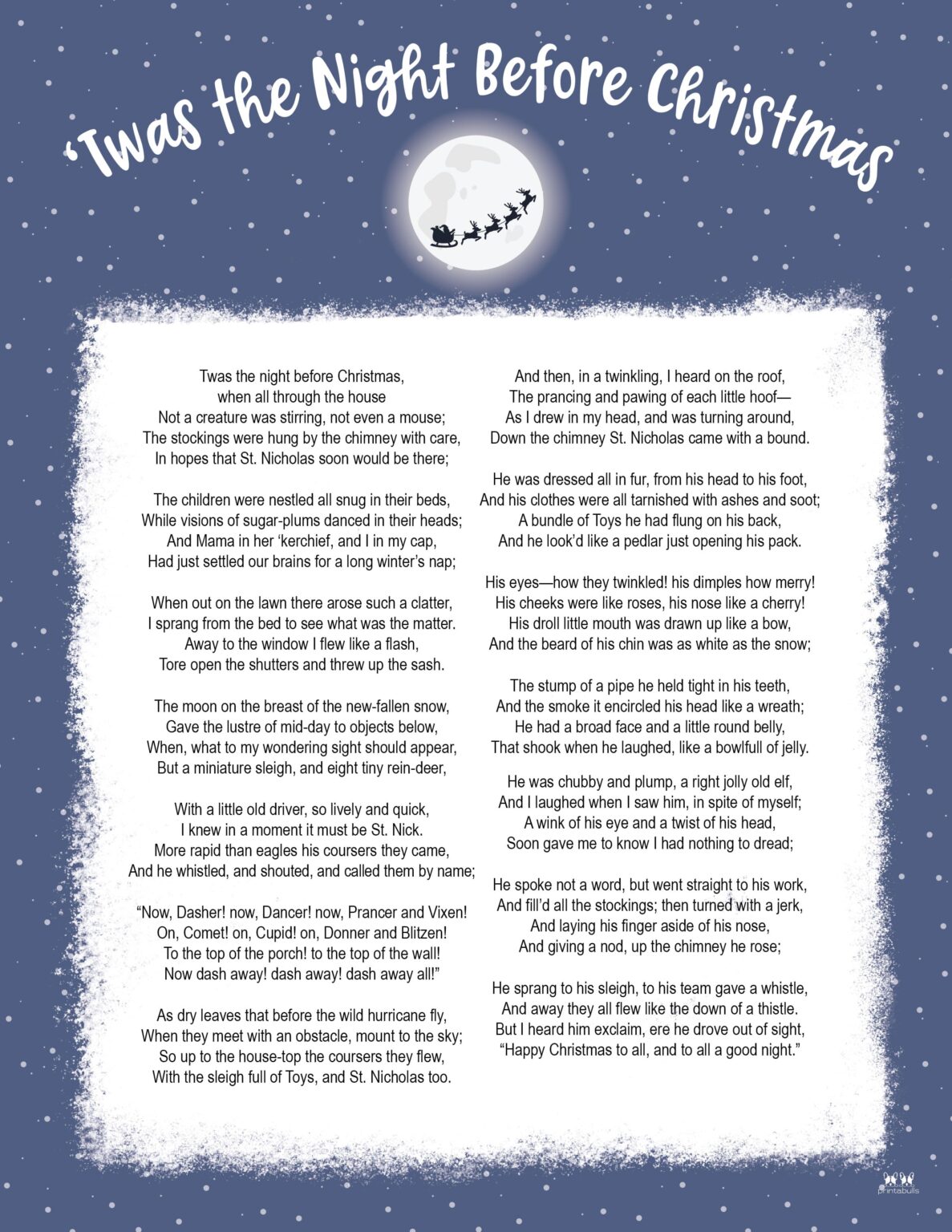 Twas The Night Before Christmas Printables | Printabulls Twas The Night Before Christmas Printables | Printabulls