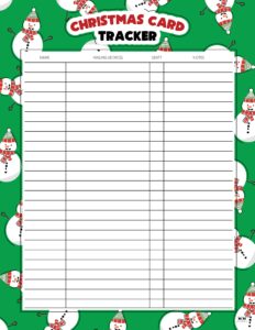 Christmas Card List Templates - 12 FREE Pages - PrintaBulk
