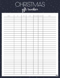 Christmas Gift List Templates - 20 FREE Pages | Printabulls