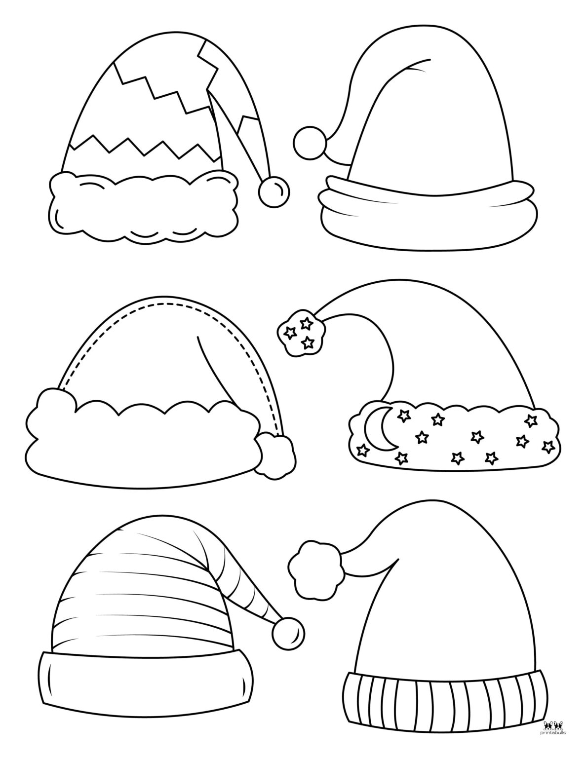 Santa Hat Templates & Coloring Pages - FREE | Printabulls