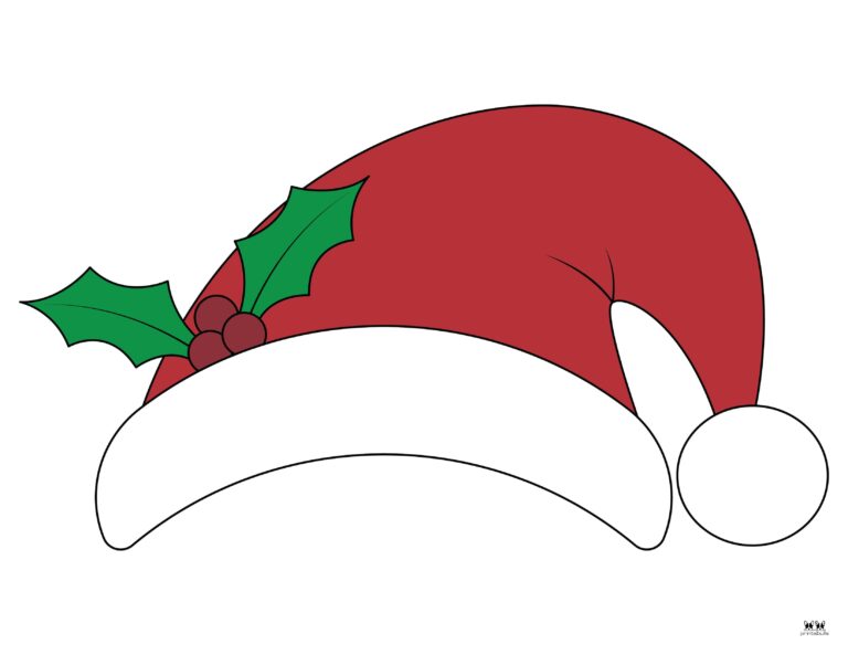 Santa Hat Templates & Coloring Pages - FREE | Printabulls