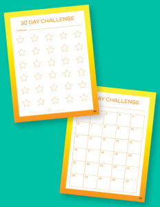30 Day Challenge Printables | Printabulls