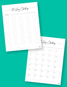 30 Day Challenge Printables | Printabulls