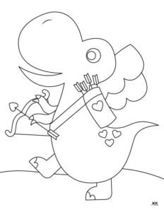 Dinosaur Valentine Coloring Pages - 15 Pages | Printabulls