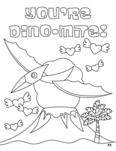 Dinosaur Valentine Coloring Pages - 15 Pages | Printabulls