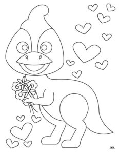 Dinosaur Valentine Coloring Pages - 15 Pages | Printabulls