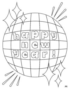 New Year Coloring Pages - 40 FREE Pages | Printabulls