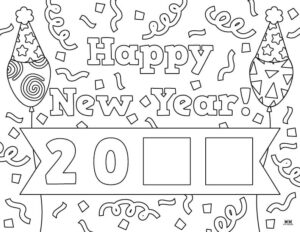 New Year Coloring Pages - 40 FREE Pages | Printabulls