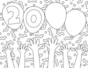 New Year Coloring Pages - 40 FREE Pages | Printabulls