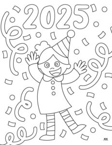 New Year Coloring Pages - 40 FREE Pages | Printabulls