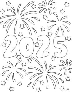 New Year Coloring Pages - 40 FREE Pages - PrintaBulk