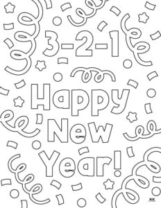 New Year Coloring Pages - 40 FREE Pages | Printabulls
