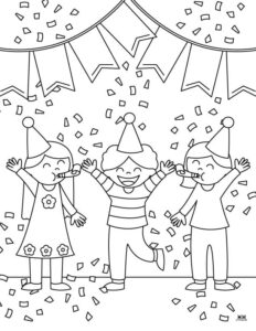 New Year Coloring Pages - 40 FREE Pages | Printabulls