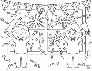 New Year Coloring Pages - 40 FREE Pages | Printabulls