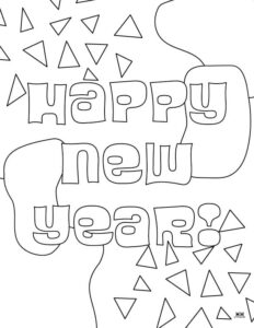 New Year Coloring Pages - 40 FREE Pages | Printabulls