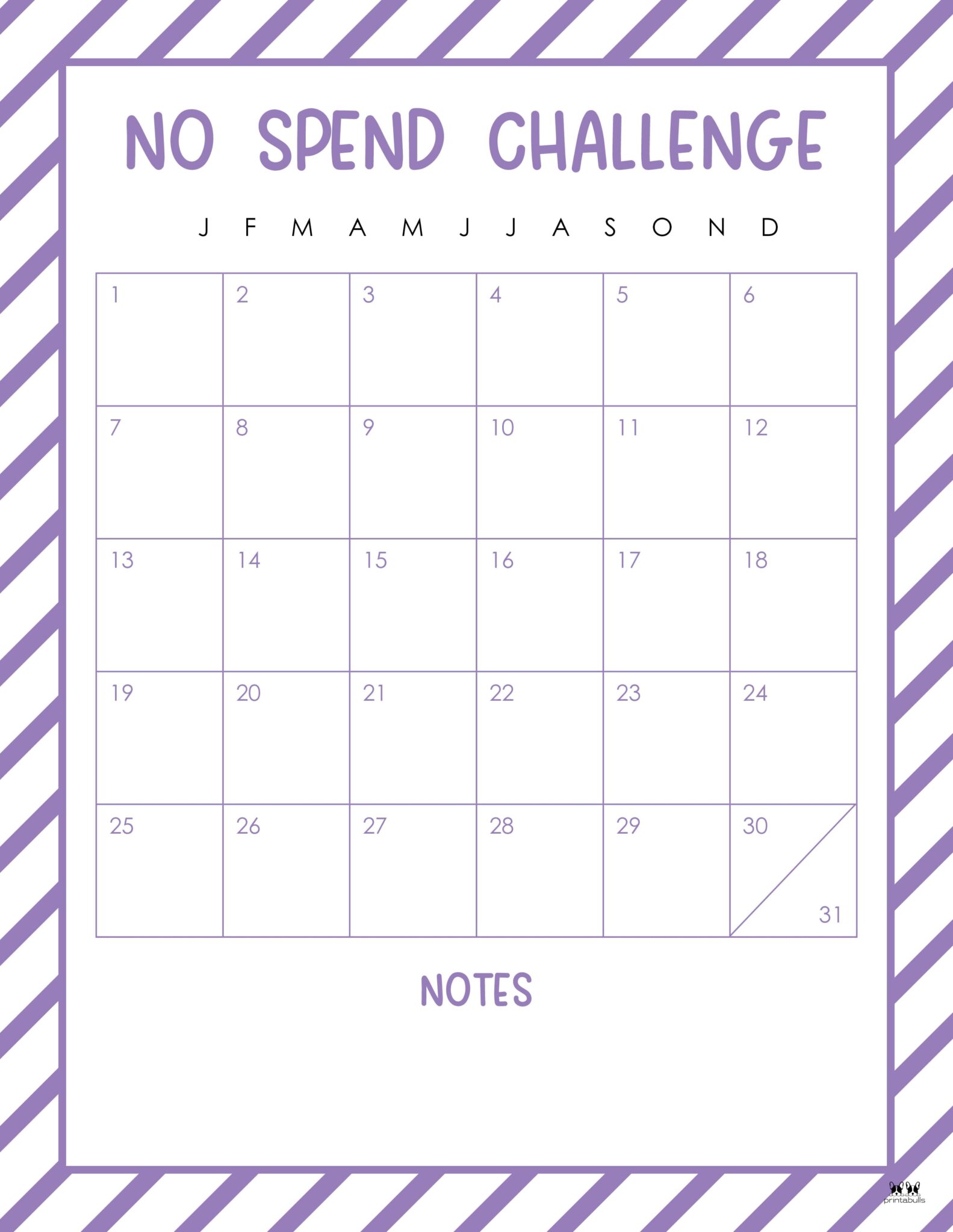 No Spend Challenge Printables | Printabulls