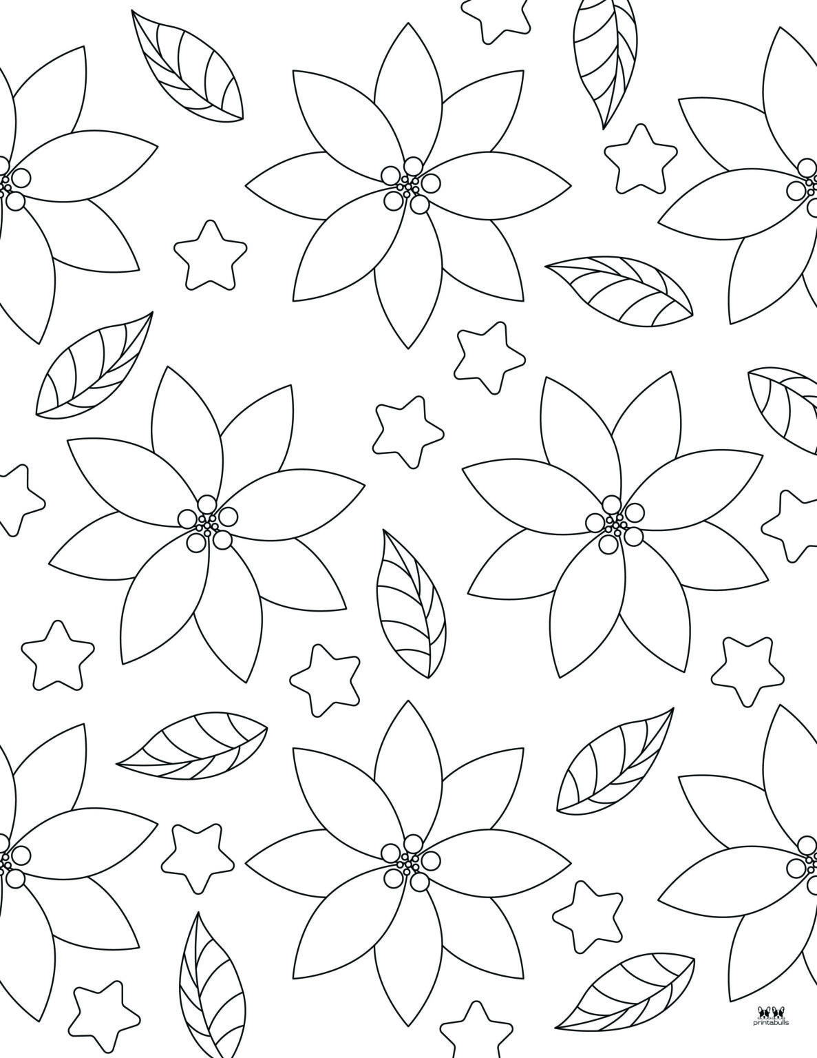 Poinsettia Coloring Pages & Templates - FREE | Printabulls
