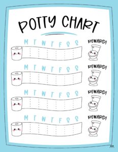 Printable Potty Training Charts - 20 Pages | Printabulls