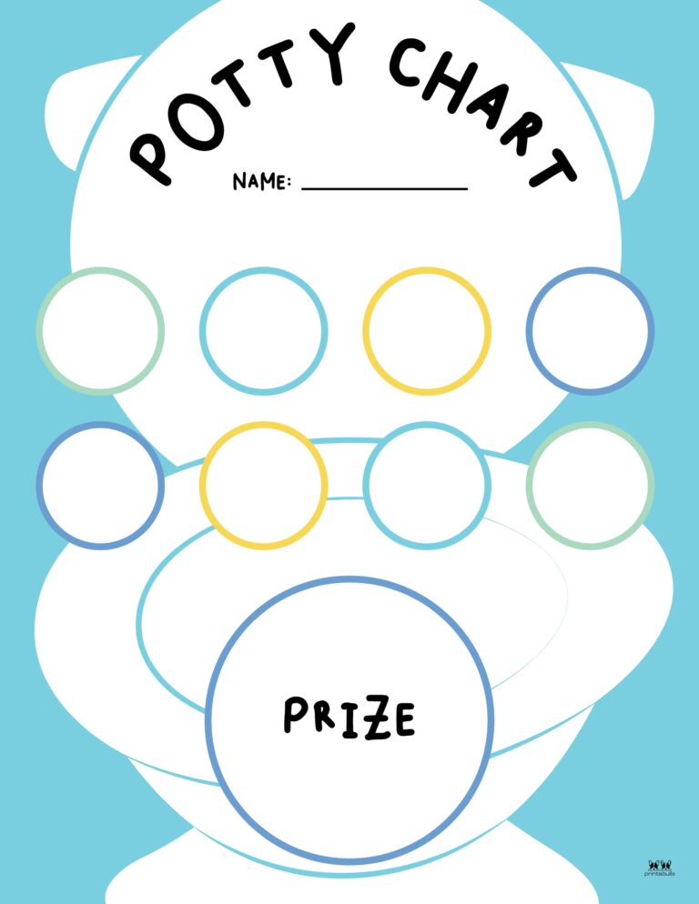 Printable Potty Training Charts - 20 Pages | Printabulls
