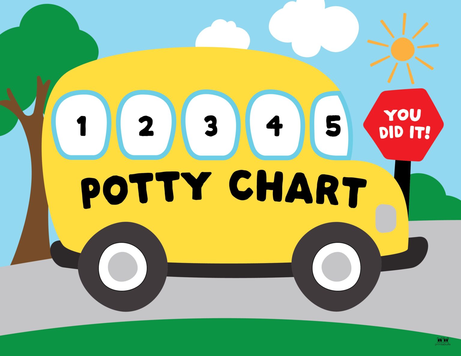 Printable Potty Training Charts - 20 Pages | Printabulls