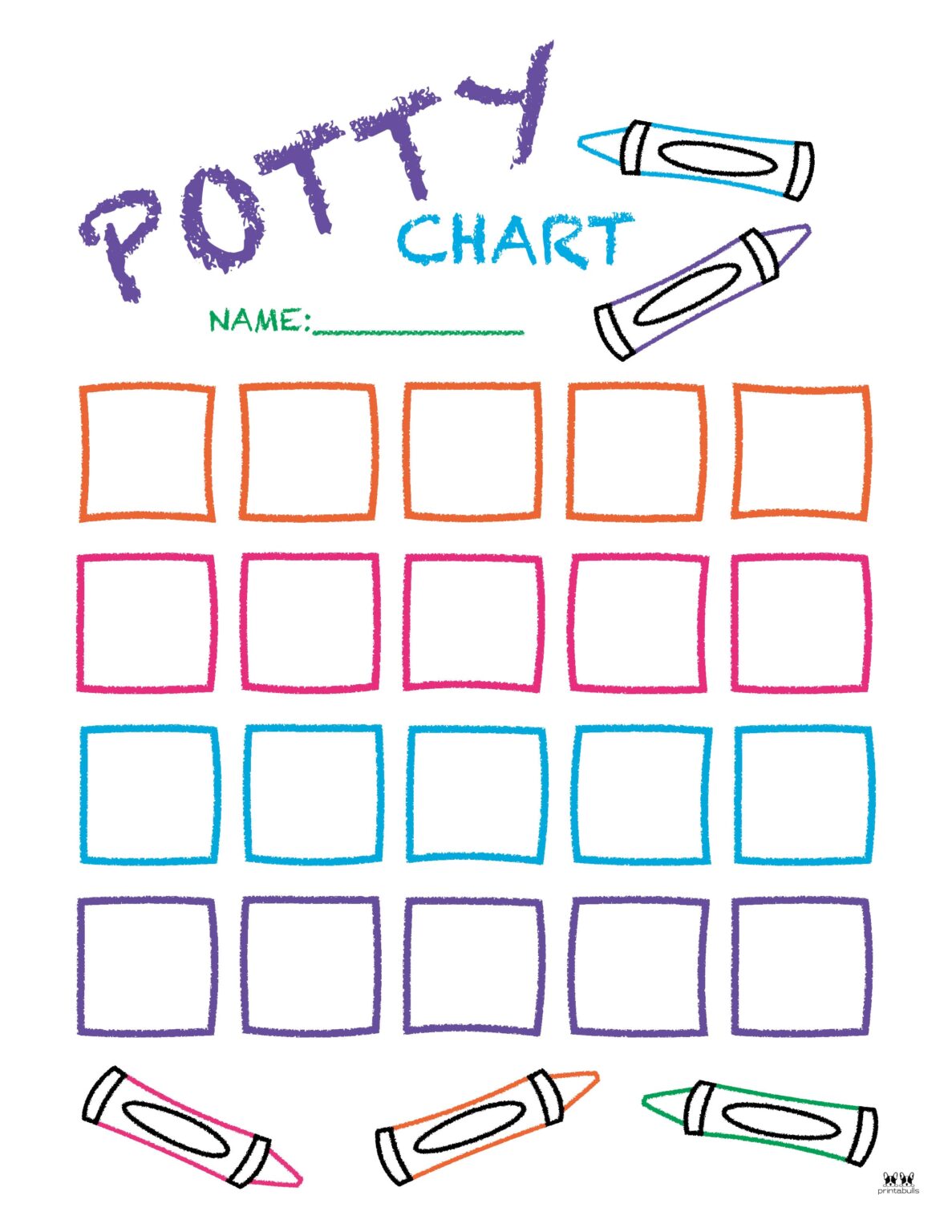 Printable Potty Training Charts - 20 Pages | Printabulls