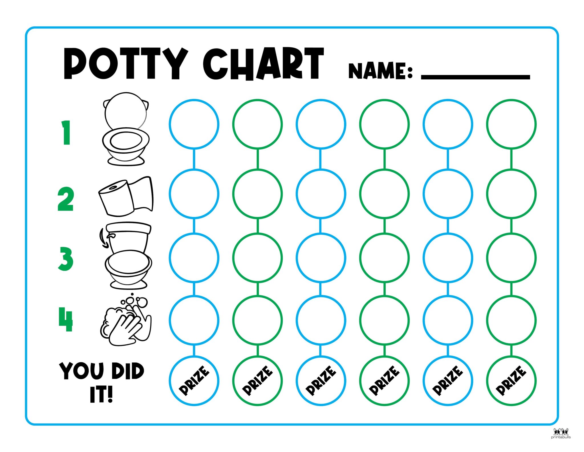 Printable Potty Training Charts - 20 Pages | Printabulls