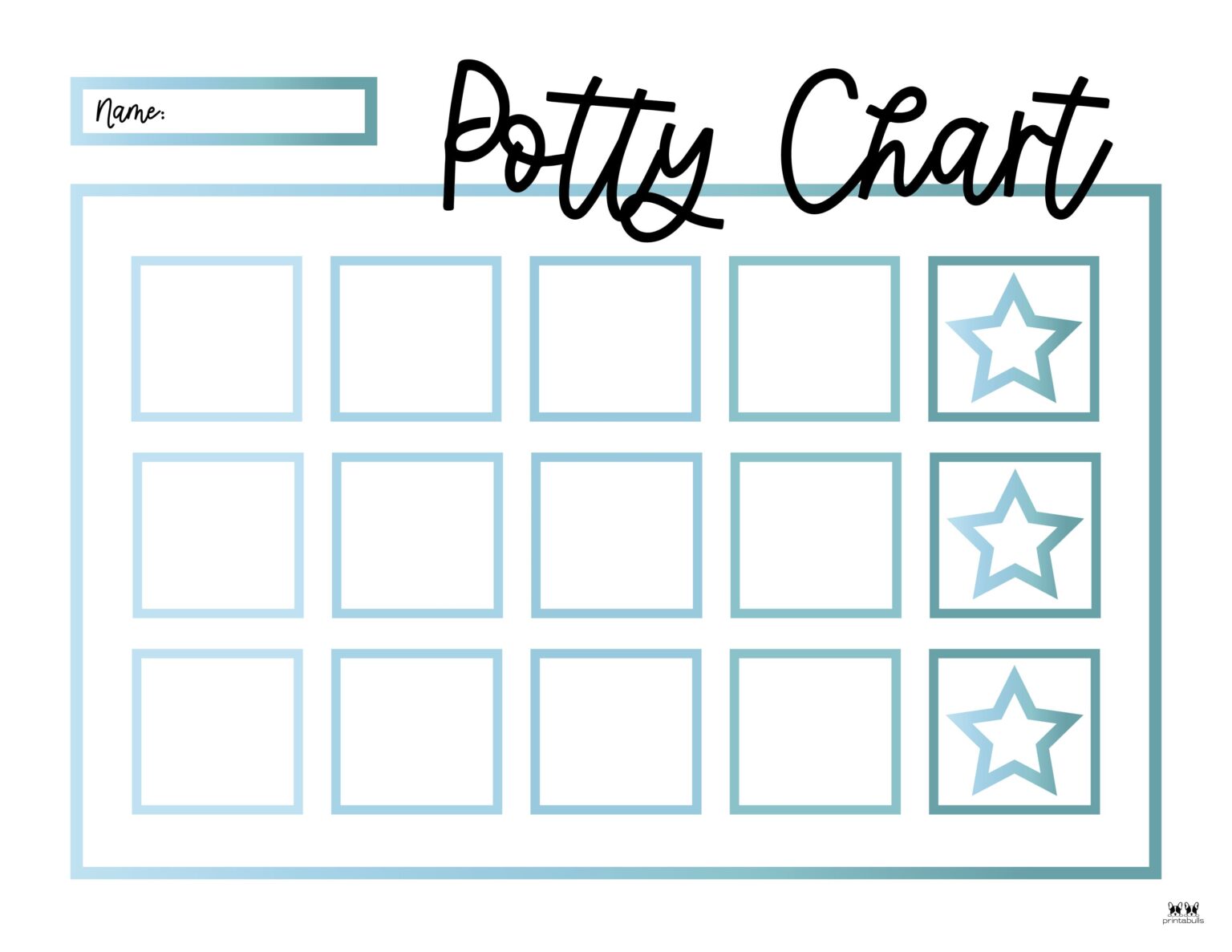 Printable Potty Training Charts - 20 Pages | Printabulls