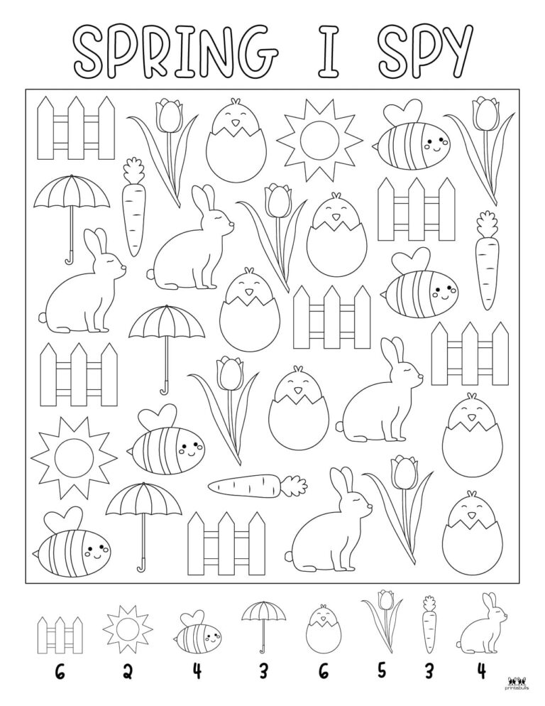 Spring I Spy - 4 FREE Printables - PrintaBulk