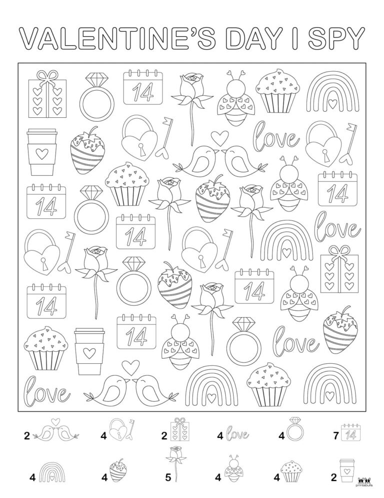 Valentine's Day I Spy - 4 FREE Printables | Printabulls