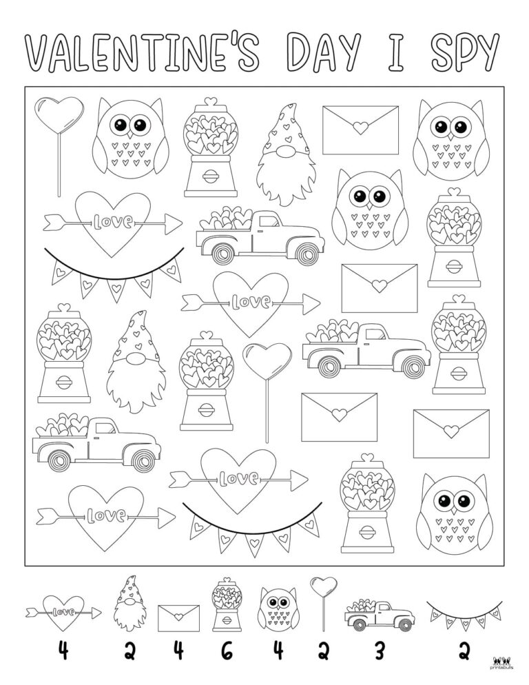 Valentine's Day I Spy - 4 FREE Printables | Printabulls