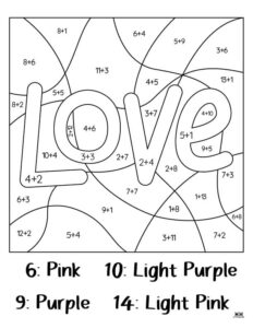 Valentine's Day Color By Number - 20 Pages | Printabulls