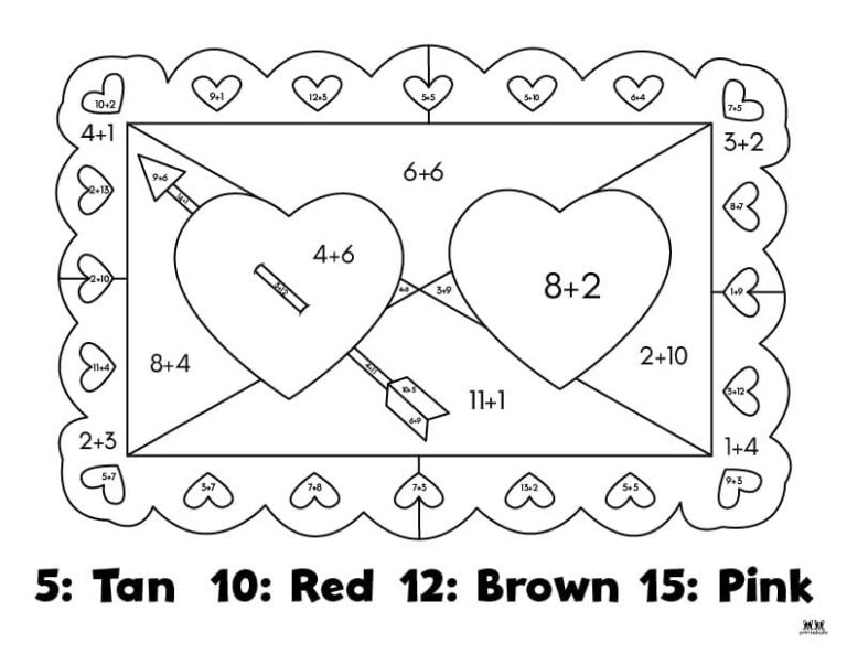 Valentine's Day Color By Number - 20 Pages | Printabulls