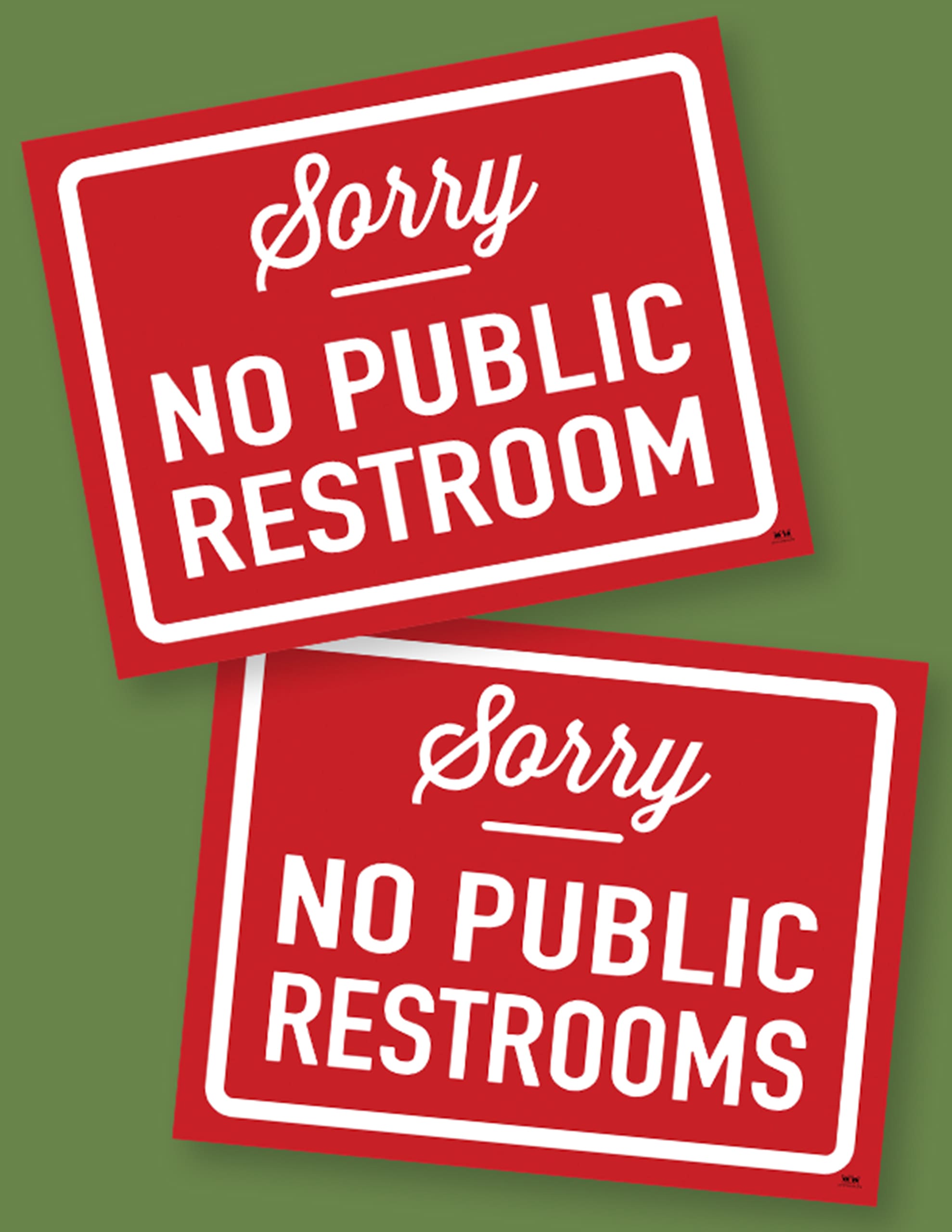 No Public Restroom Signs - 15 FREE Signs | Printabulls