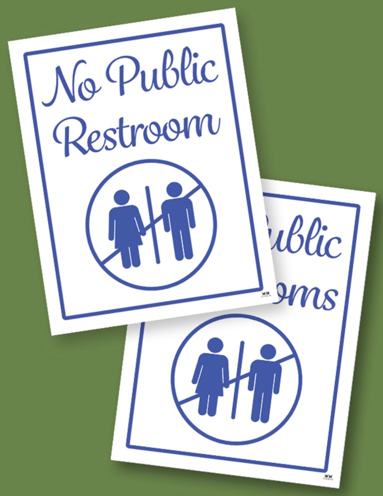 No Public Restroom Signs - 15 FREE Signs | Printabulls