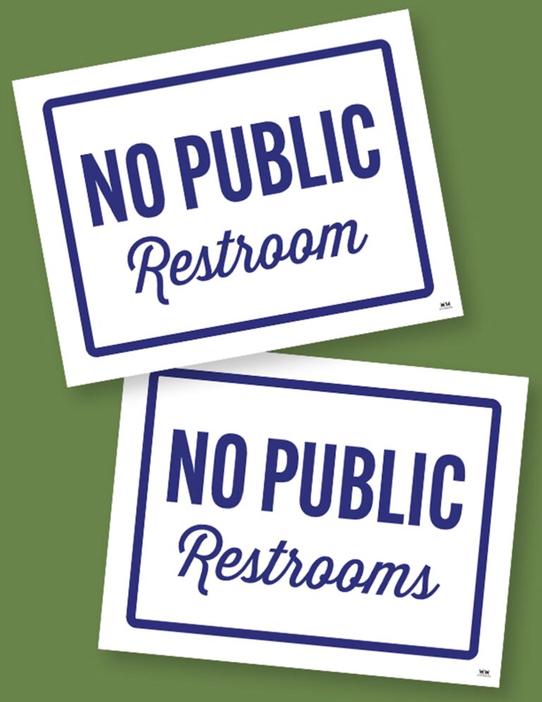 No Public Restroom Signs - 15 FREE Signs | Printabulls