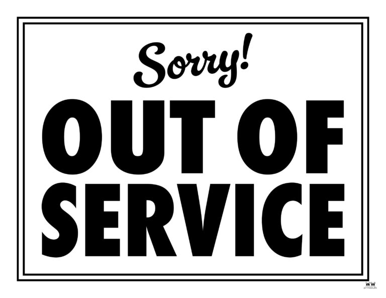 Out Of Service Signs - 25 FREE Printables - PrintaBulk