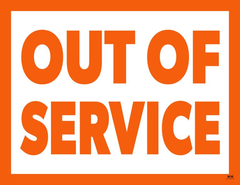 Out Of Service Signs - 25 FREE Printables | Printabulls