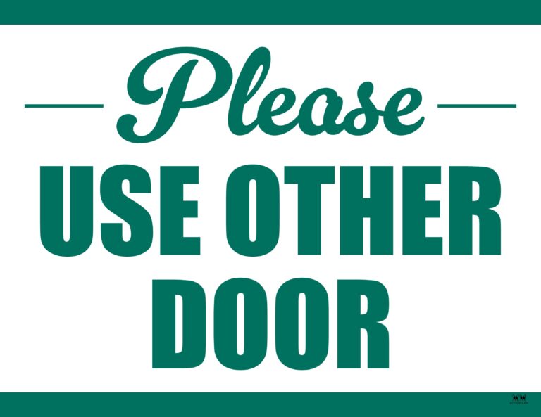 Please Use Other Door Signs - 15 FREE Signs | Printabulls