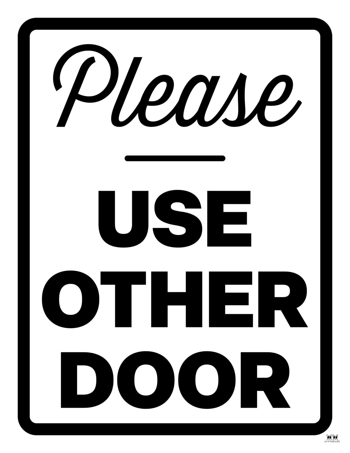 Please Use Other Door Signs - 15 FREE Signs - PrintaBulk
