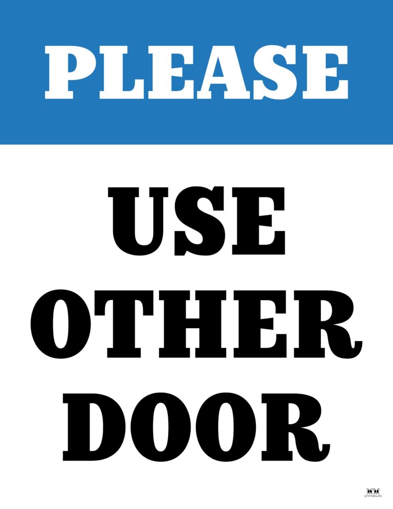 Please Use Other Door Signs - 15 FREE Signs - PrintaBulk