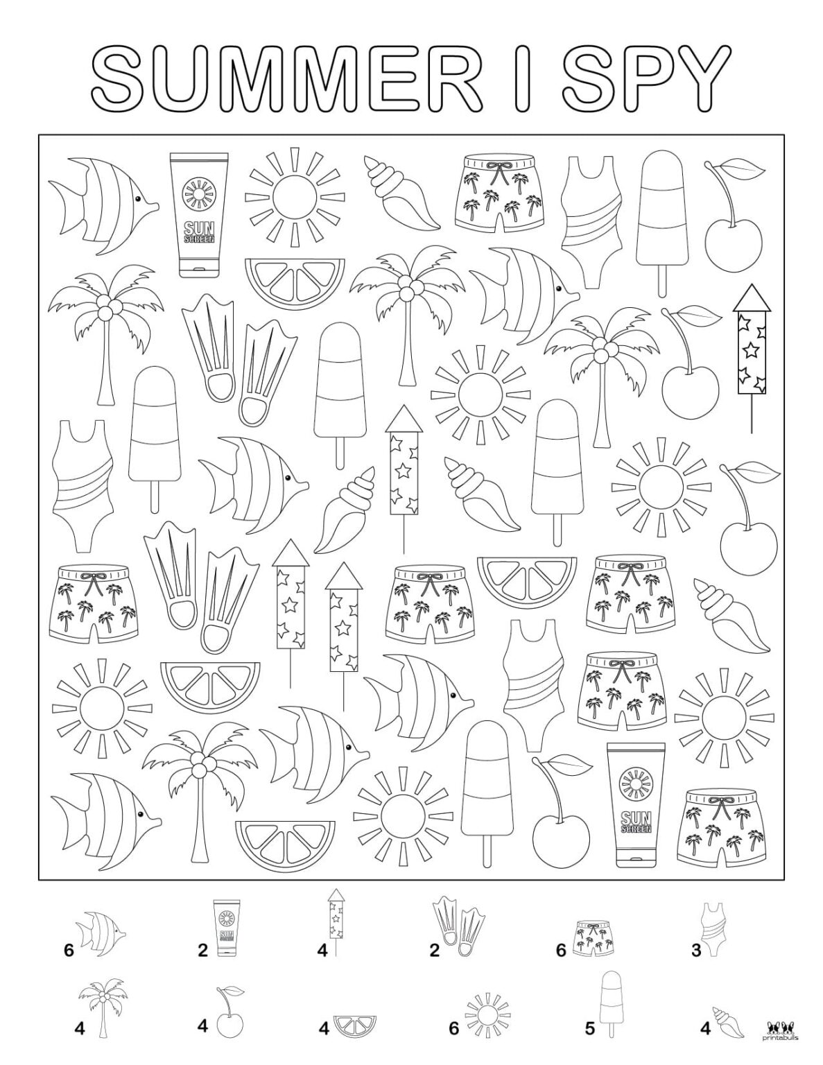 Summer I Spy - 4 FREE Printables - PrintaBulk