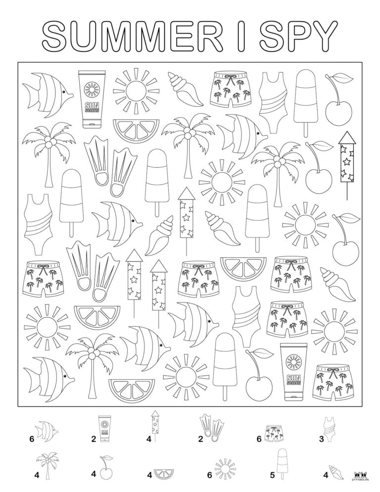 Summer I Spy - 4 FREE Printables | Printabulls