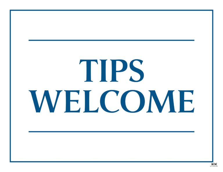 Tip Jar Signs - 12 FREE Printables | Printabulls