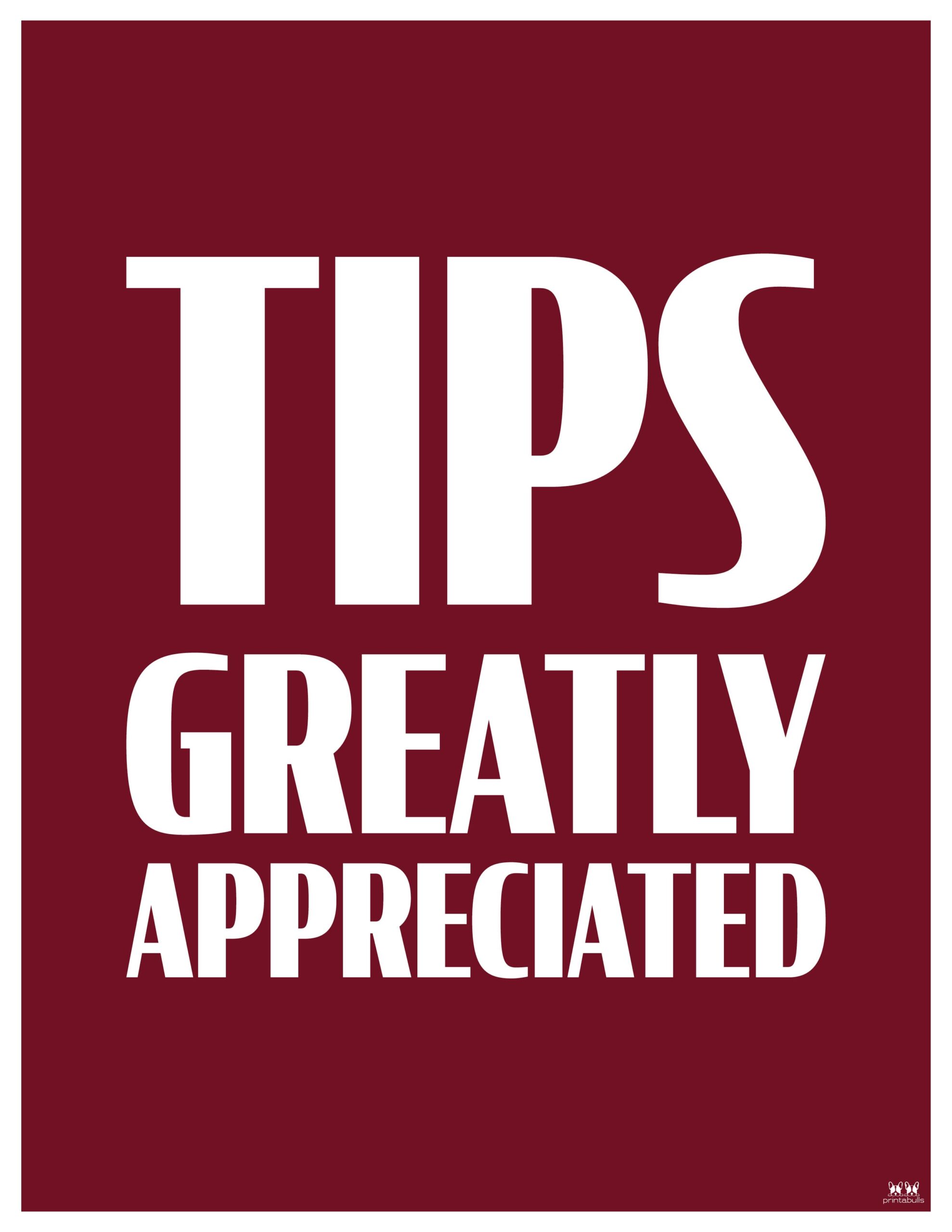 Tip Jar Signs - 12 FREE Printables | Printabulls