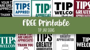Tip Jar Signs - 12 FREE Printables | Printabulls