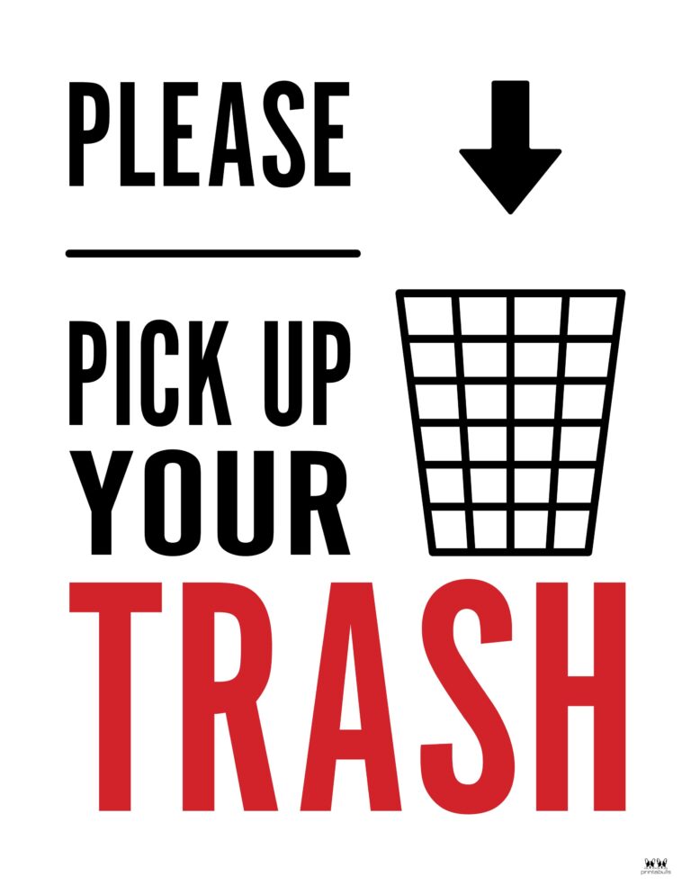 Trash Signs - 20 FREE Printables | Printabulls